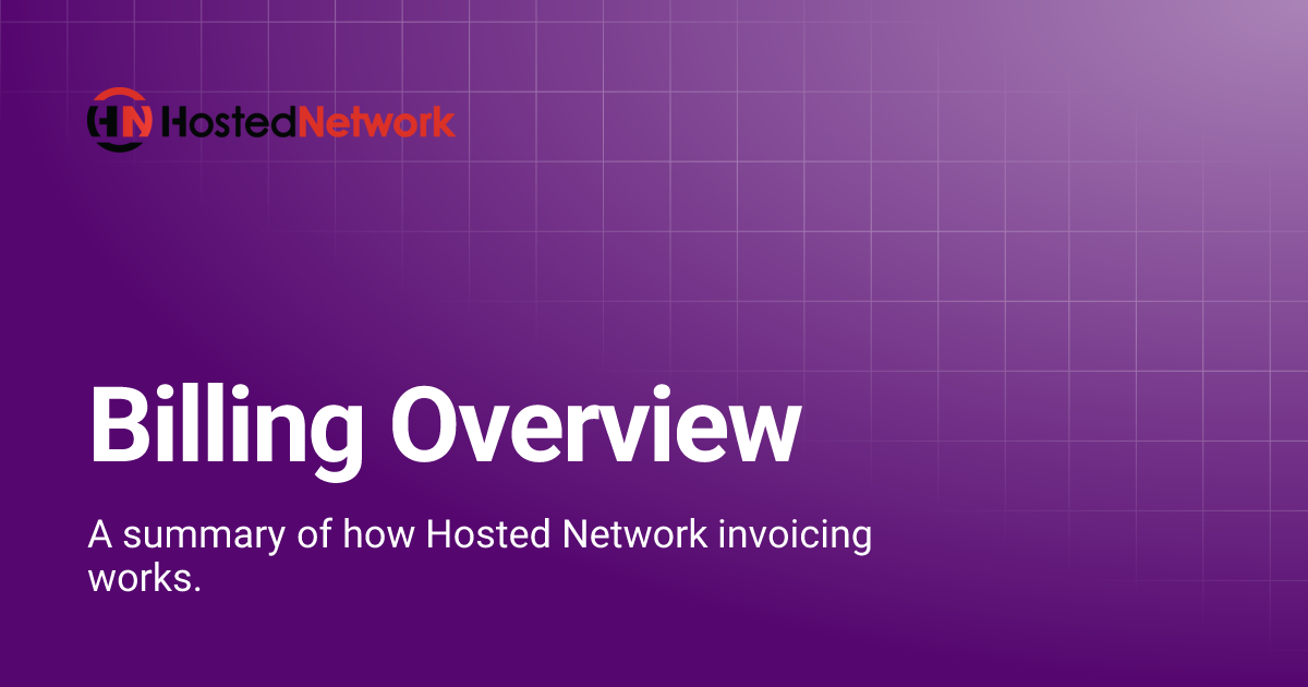 Billing Overview | Hosted Network