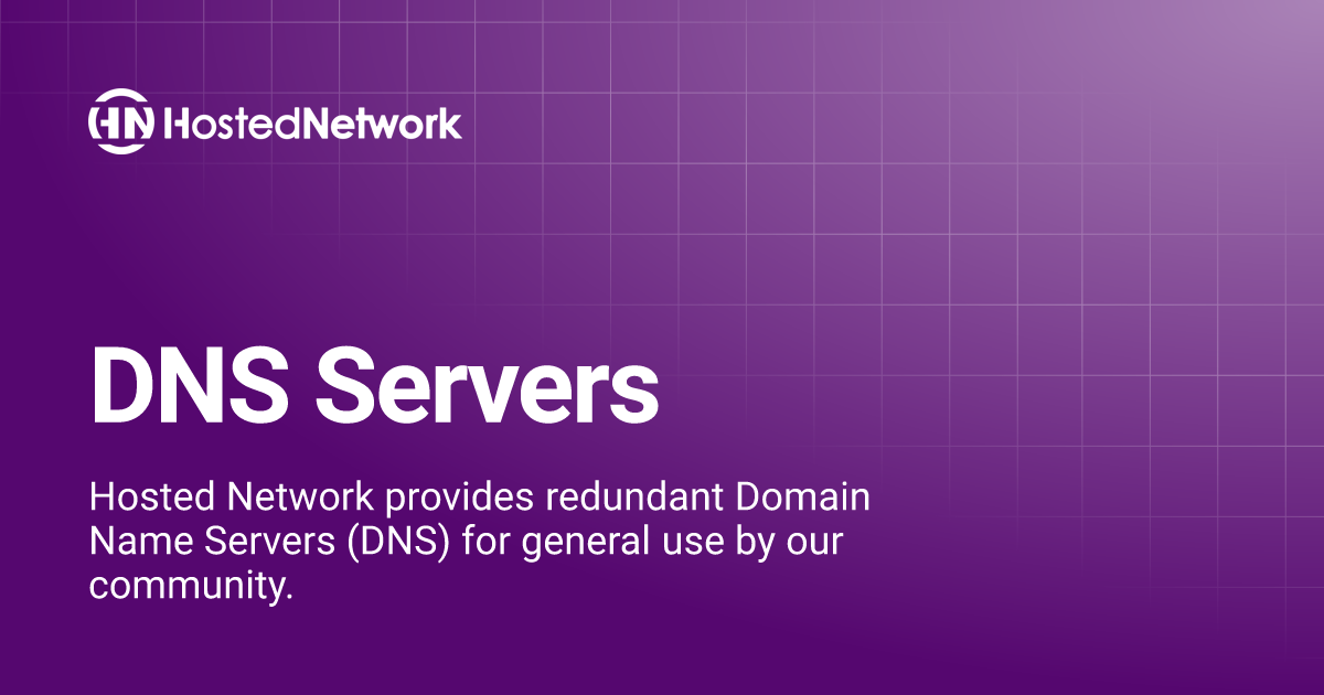 DNS Servers | Hosted Network DNS Servers | Hosted Network